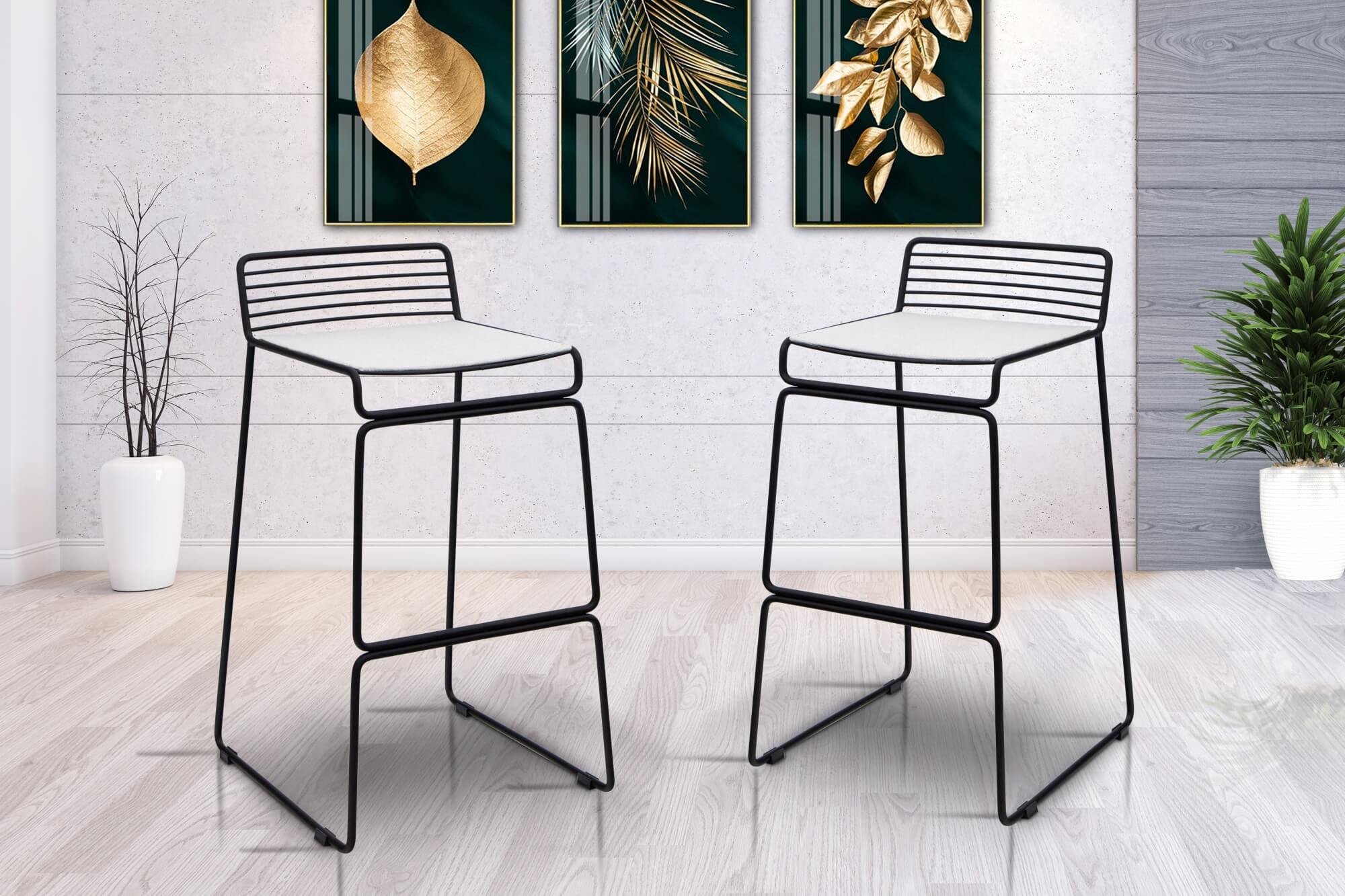 Banqueta Alta Metal Resistente Geni Design Industrial Bar Bancada ...