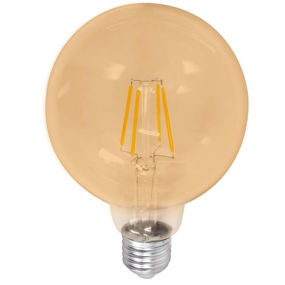 Lâmpada Led G125 Com Filamento 4W Bivolt 2400K Luz Amarela | MadeiraMadeira