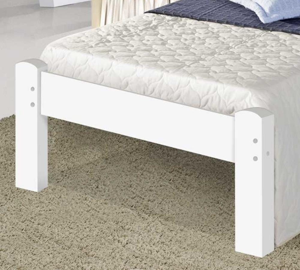 Cama de Solteiro em MDF Estrado Reforçado Lia Branco | MadeiraMadeira