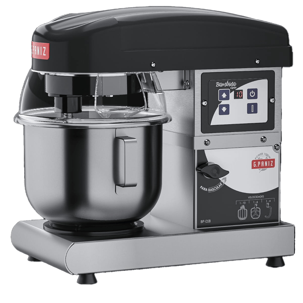Batedeira Planetária Bp-05 Bambina Digital G.paniz 10 Velocidades Estrutura Inox com Acabamento ...