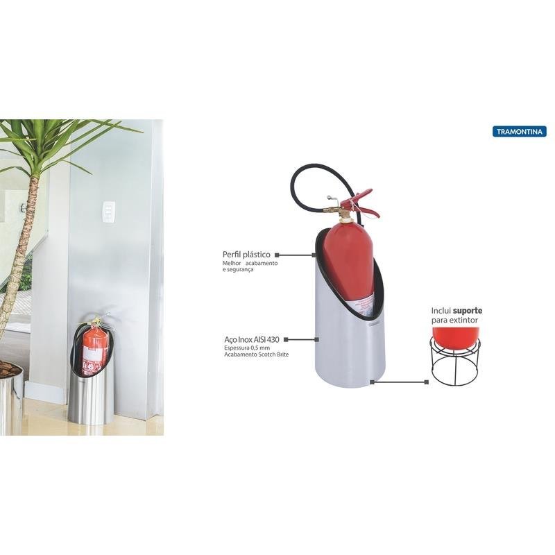 PORTA EXTINTOR TRAMONTINA EM ACO INOX COM ACABAMENTO SCOTCH ...