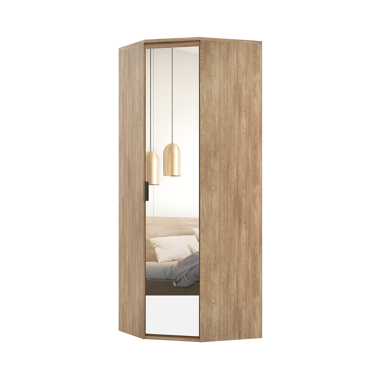 Guarda Roupa de Canto 45 Porta Espelhada Modular MDF Lotus Belmax ...