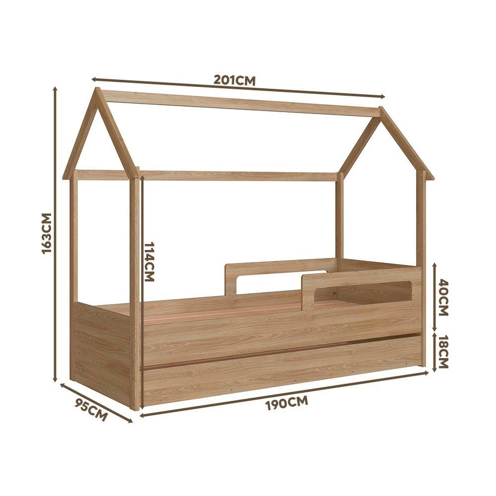 Bicama Casinha Montessoriana Solteiro Aveiro Oak Sorriso Shop Jm ...