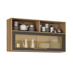 Armário Aéreo 120cm com Vidro Salvador | MadeiraMadeira