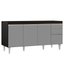 Balcão Gabinete 160cm sem Tampo 4 Portas 2 Gavetas Arkansas Preto/cinza ...