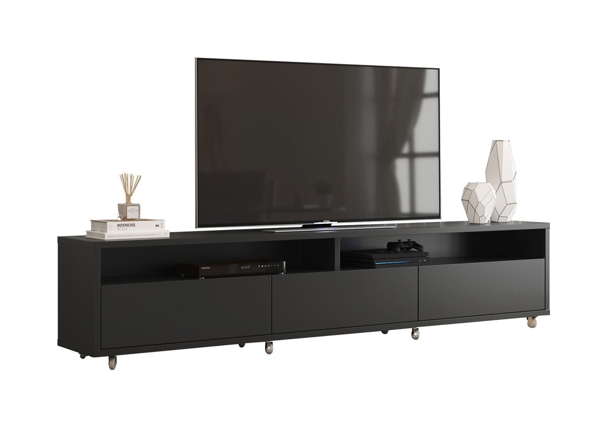 Rack Bancada para TV Aspen 2.2 Preto - Móveisaqui | MadeiraMadeira