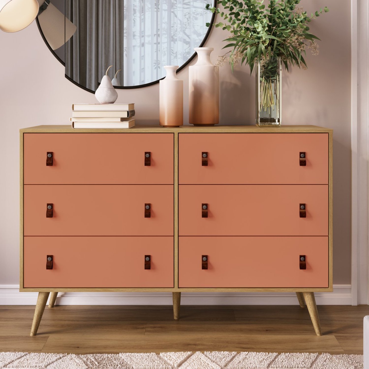 Cômoda Retrô para Quarto 6 Gavetas Design Wood | MadeiraMadeira