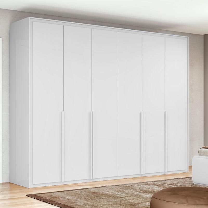 Guarda Roupa Casal Ambiente Imperatore 6 Portas 2 Gavetas Branco Brilho ...