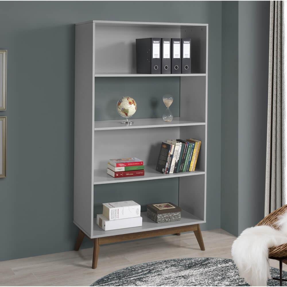 Estante Apollo com 4 Nichos - Pinhão/Fendi | MadeiraMadeira