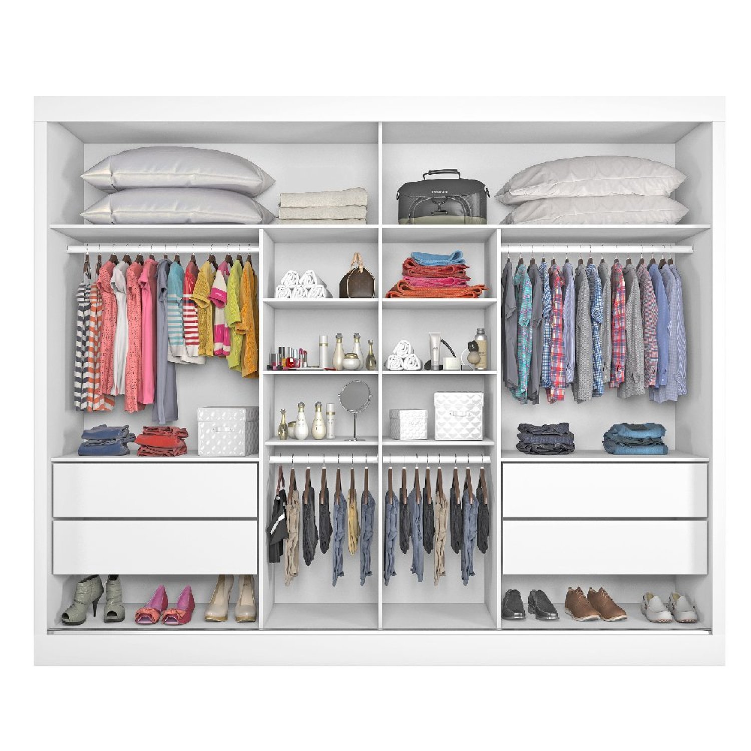 Guarda Roupa Casal 2 Portas 4 Gavetas Verona Plus | MadeiraMadeira