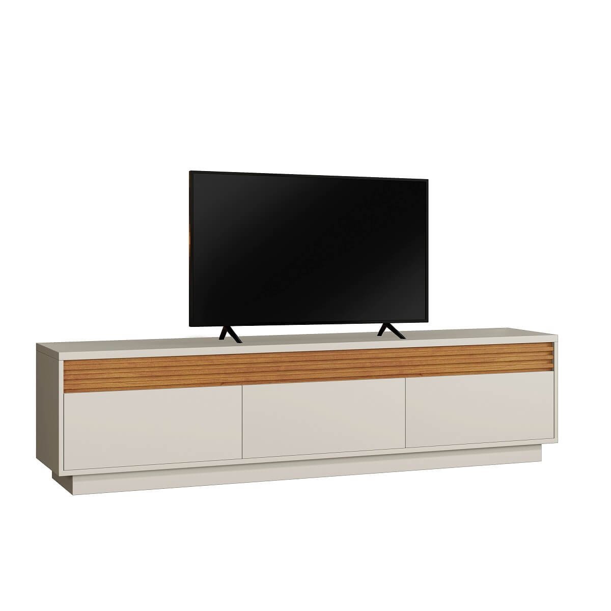 Rack para TV 75'' 3 Portas Básculas Sevilha:Naturalle/Off White ...