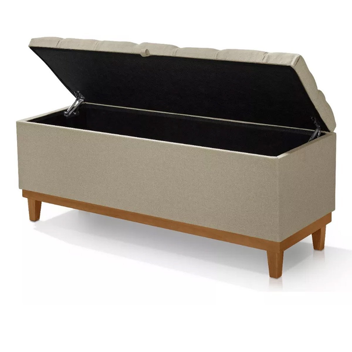 Recamier Paris Baú Organizador Veludo Bege 1,50 Base Madeira ...