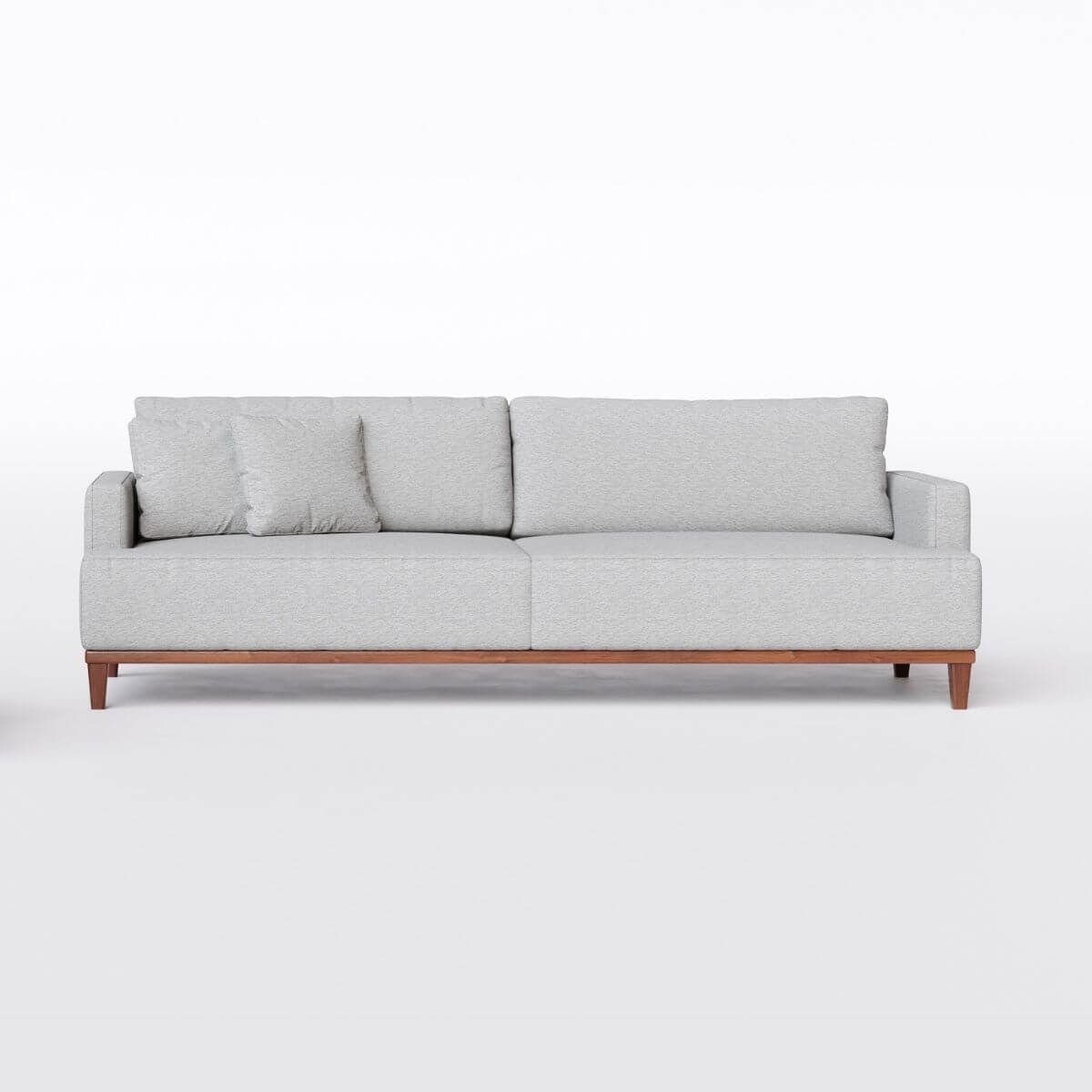 Sofá Living Doha 1,98m em Linho Aston Cinza - Home Mobily | MadeiraMadeira