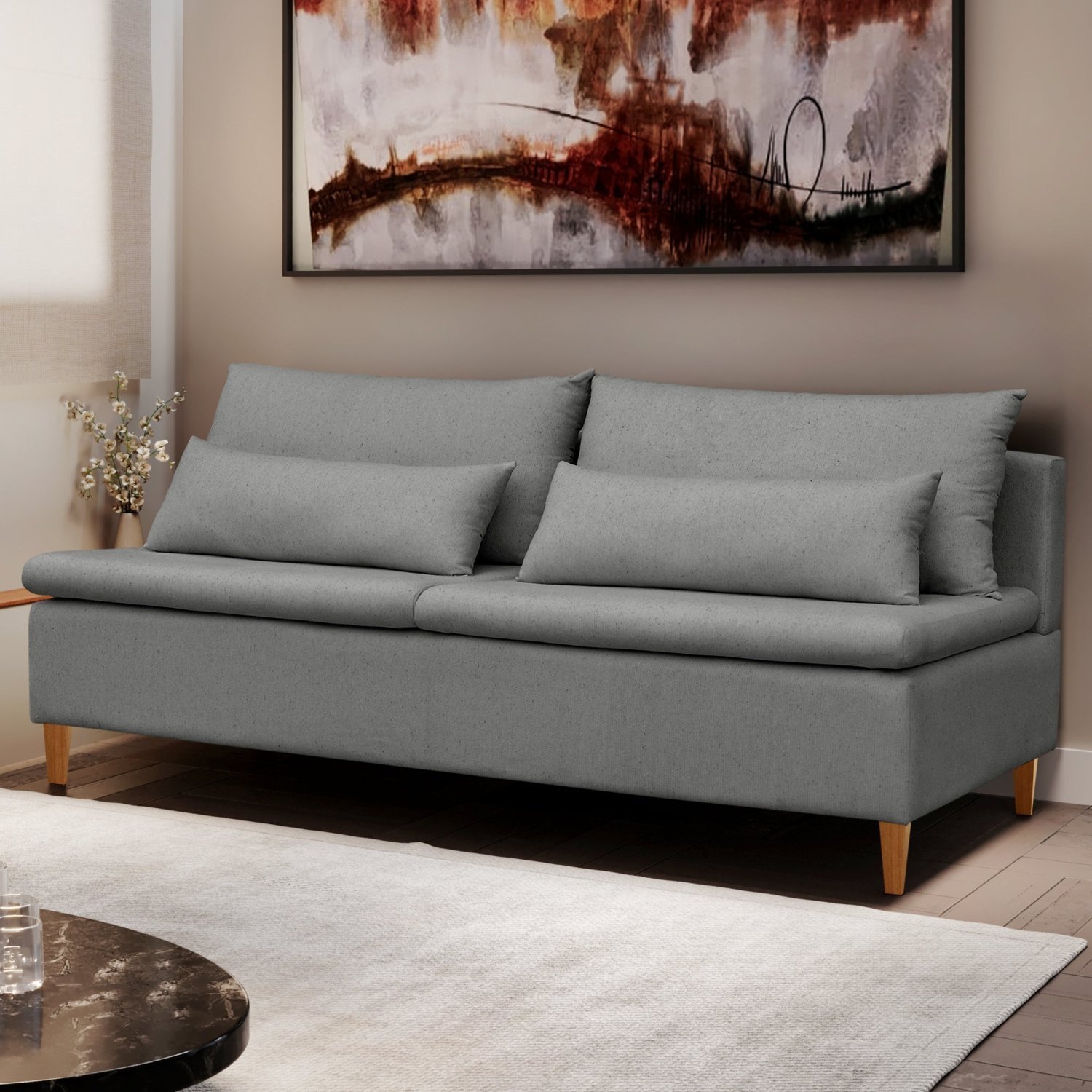 Sofá Living 3 Lugares 180cm Maya Celflex | MadeiraMadeira