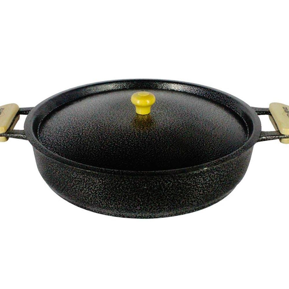 Frigideira Alumínio Craqueada Alça Meia Lua Preta 40cm | MadeiraMadeira