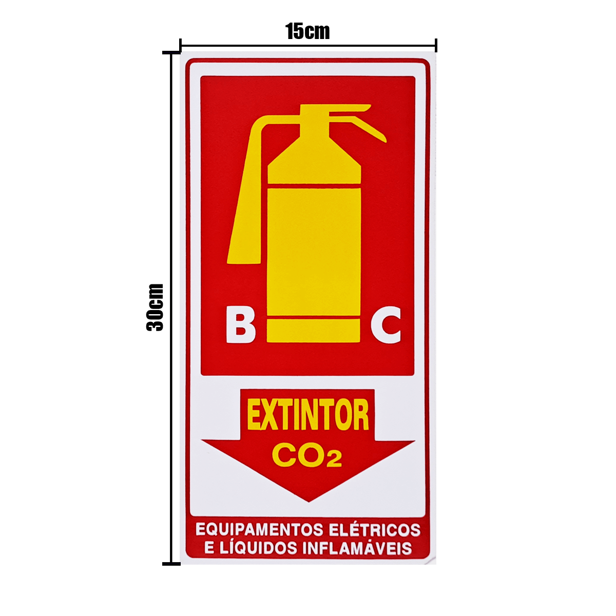 Combo 6 Placas De Sinalização Extintor BC CO2 Equipamentos Elétricos E ...
