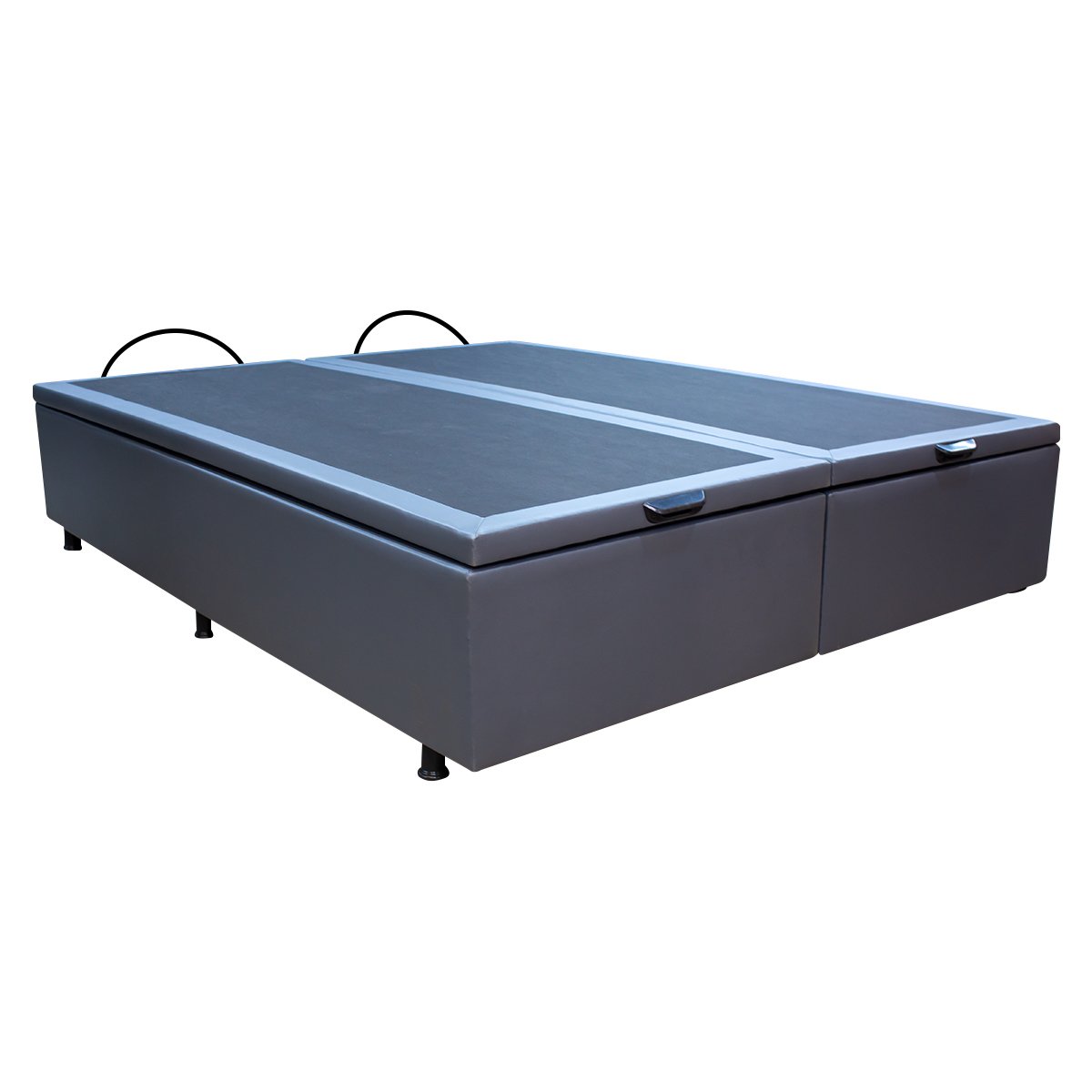 Base Cama Box Baú Casal Queen Size Corano Cinza SkyBox | MadeiraMadeira