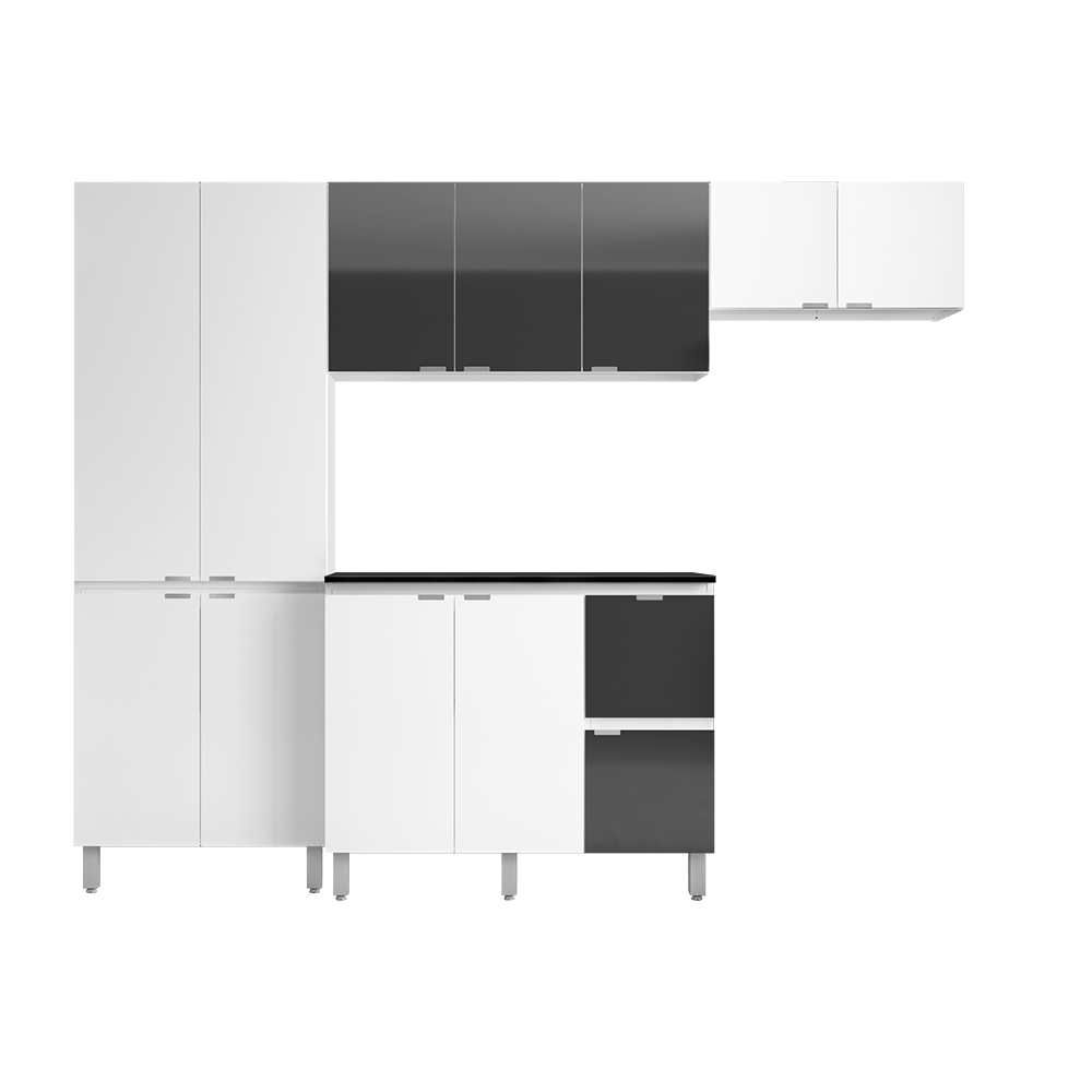 Cozinha Completa em Aço Sibéria 4 Peças - Metalli Móveis Grafite ...