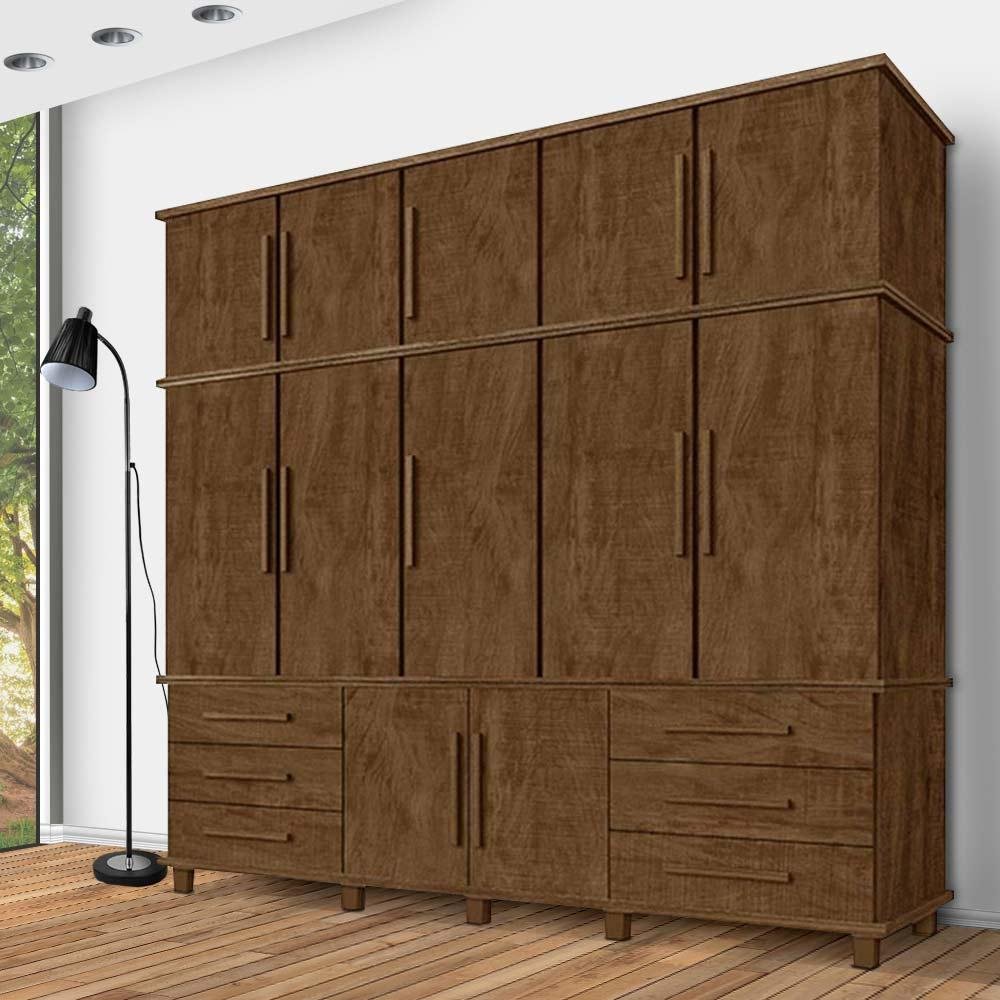 Guarda-Roupa 12 Portas 6 Gavetas Casal Grande Malbec Londres Luapa | MadeiraMadeira
