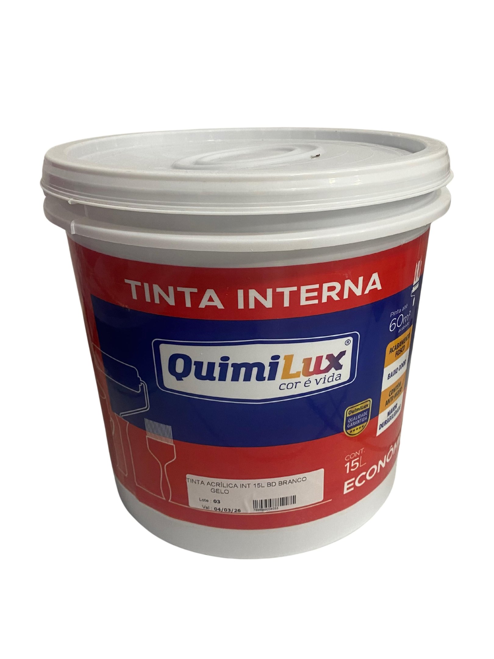 Tinta Acrilica Interna 15l Balde Perola - Quimilux | MadeiraMadeira