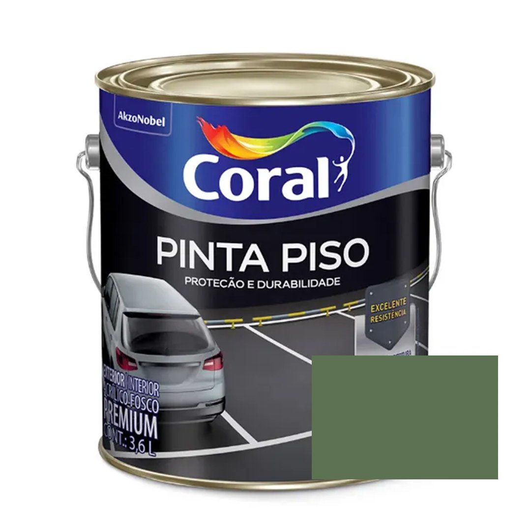 Tinta Piso Premium Acrílico Verde Quadra 3,6 Litros Coral | MadeiraMadeira