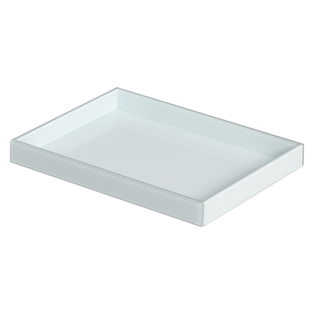 BANDEJA ESPELHADA BANHEIRO 25X40 LAVABO VIDRO: BRANCO | MadeiraMadeira