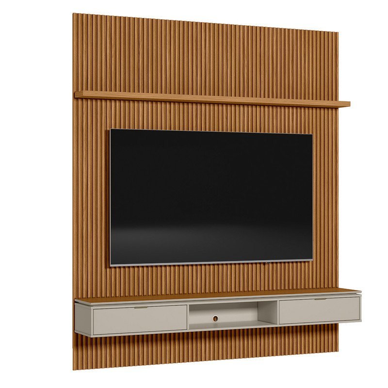 Painel Ripado Modular 2.2 (2500mm) 1 Nicho Premium e 1 Prateleira Para ...