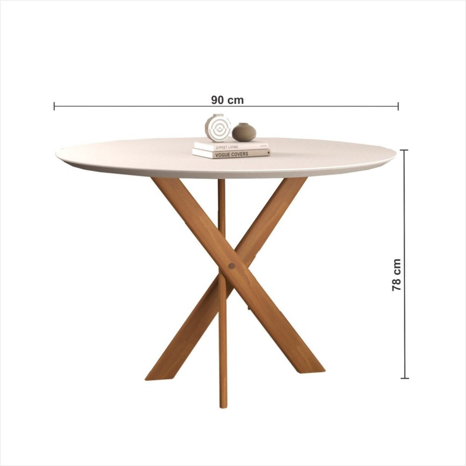 Mesa para Sala de Jantar Aracaju 90cm Tampo Redondo Vidro/MDF Madenova ...