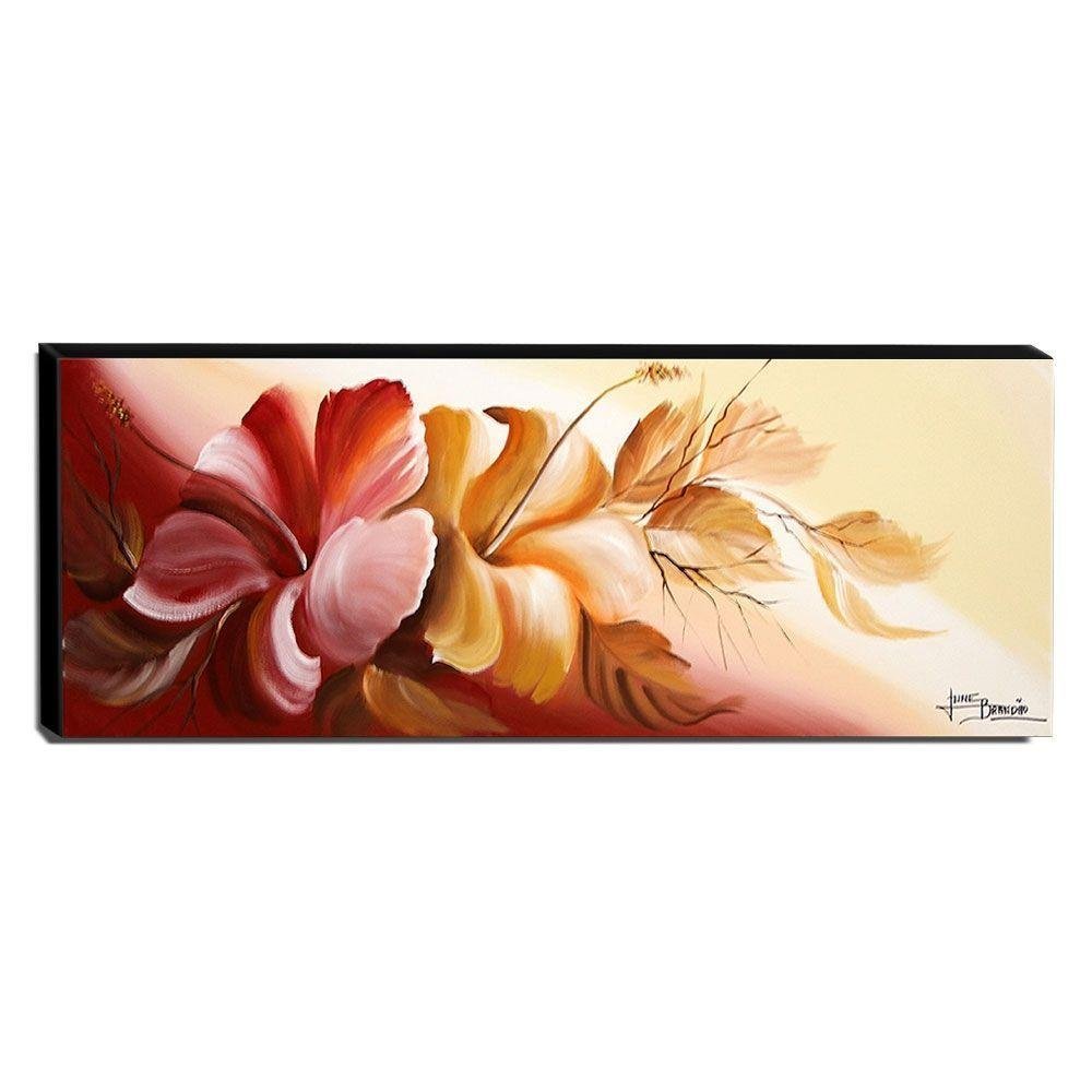 Quadro De Pintura Hibisco 40x105cm-1799 | MadeiraMadeira