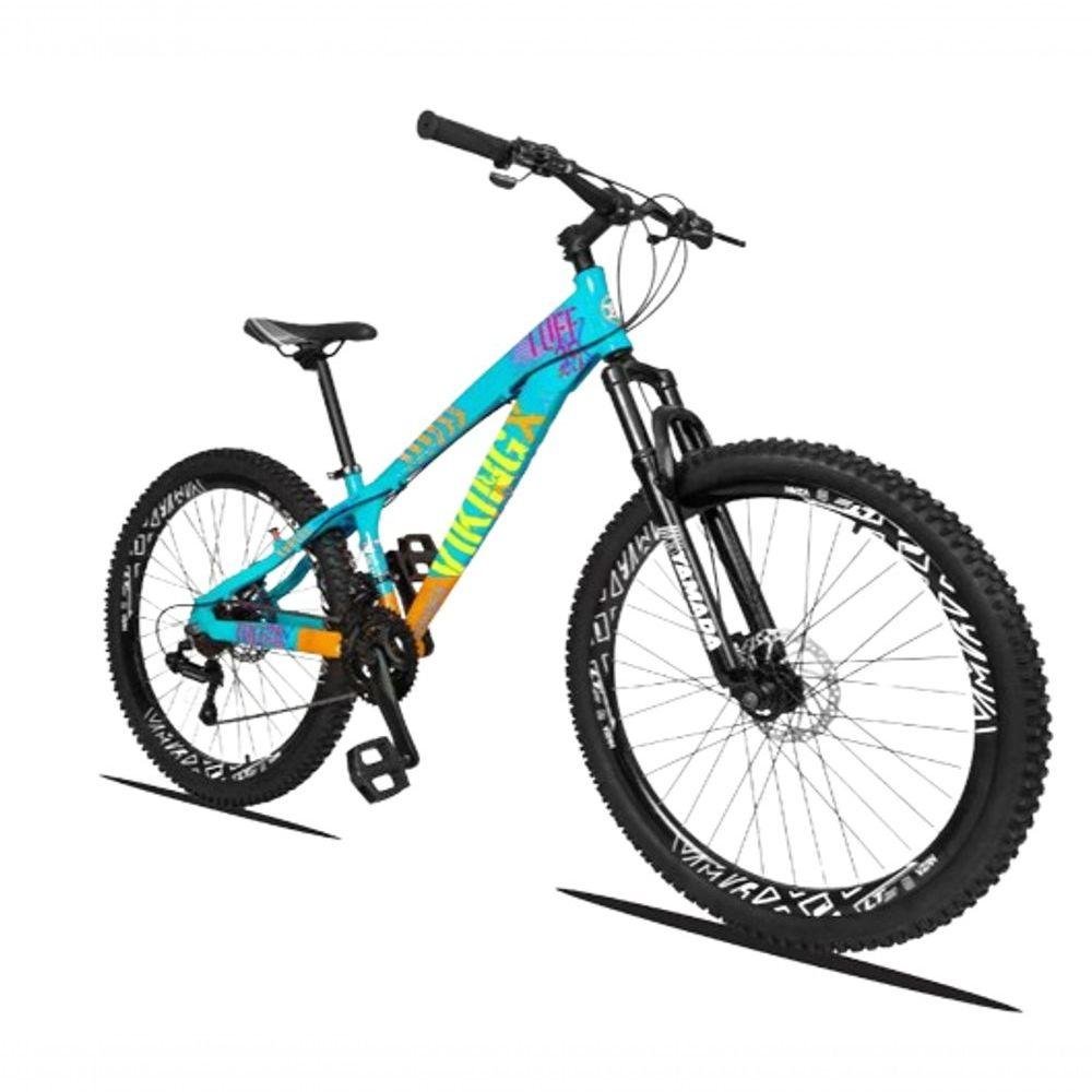 Bicicleta Vikingx Freeride Aro 26 Câmbios Shimanos 21v Azul Laranja ...