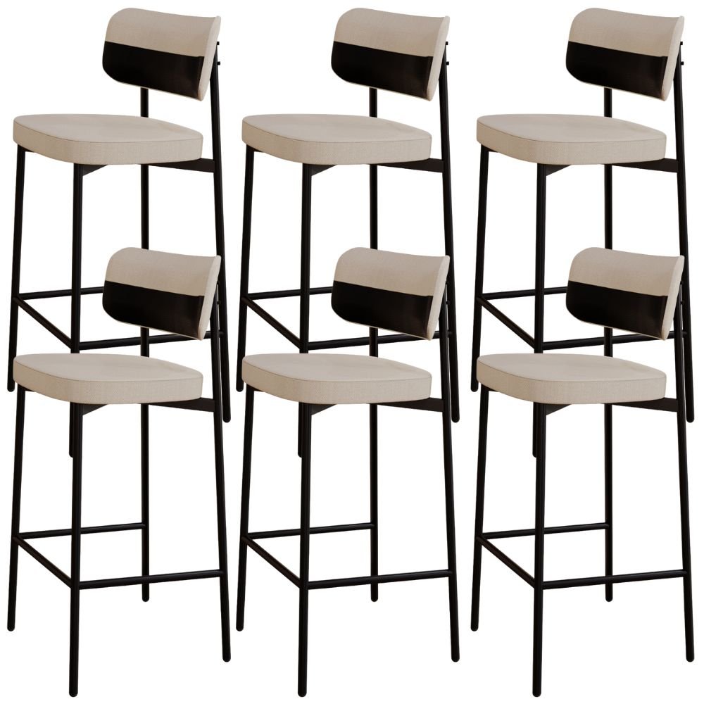 Kit 06 Banquetas Alta Bar Cozinha Sala de Jantar Aço Preto Kaira C01 ...