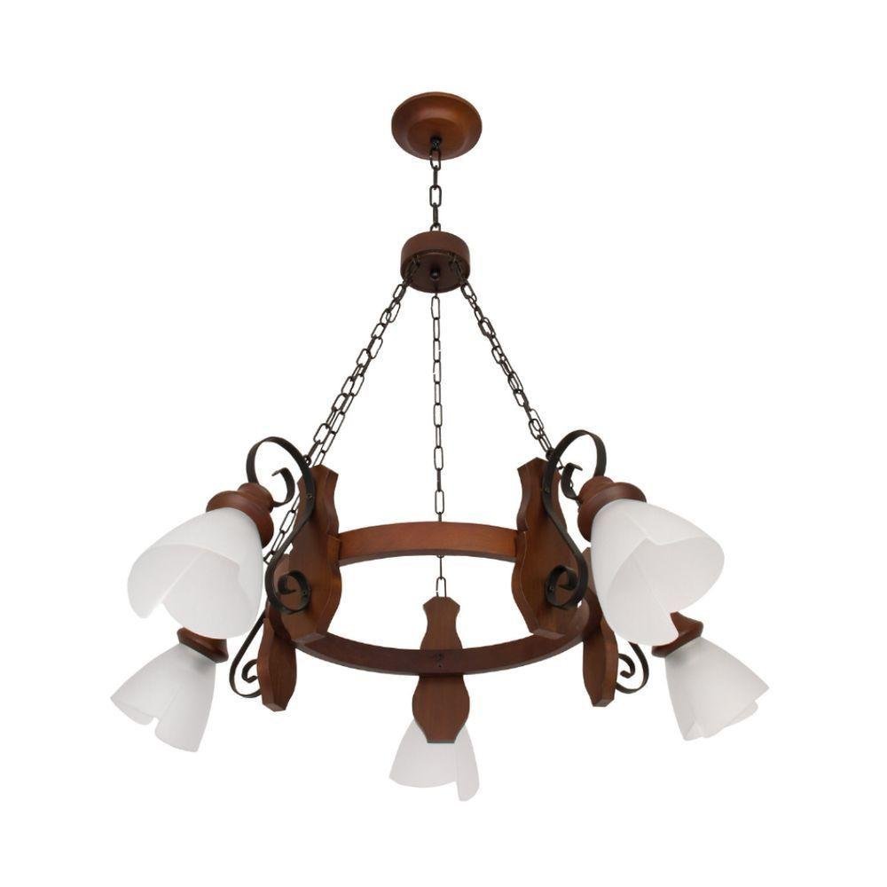 Lustre Country 945e Luminária Rústica 5 Lâmpadas Luminárias ...