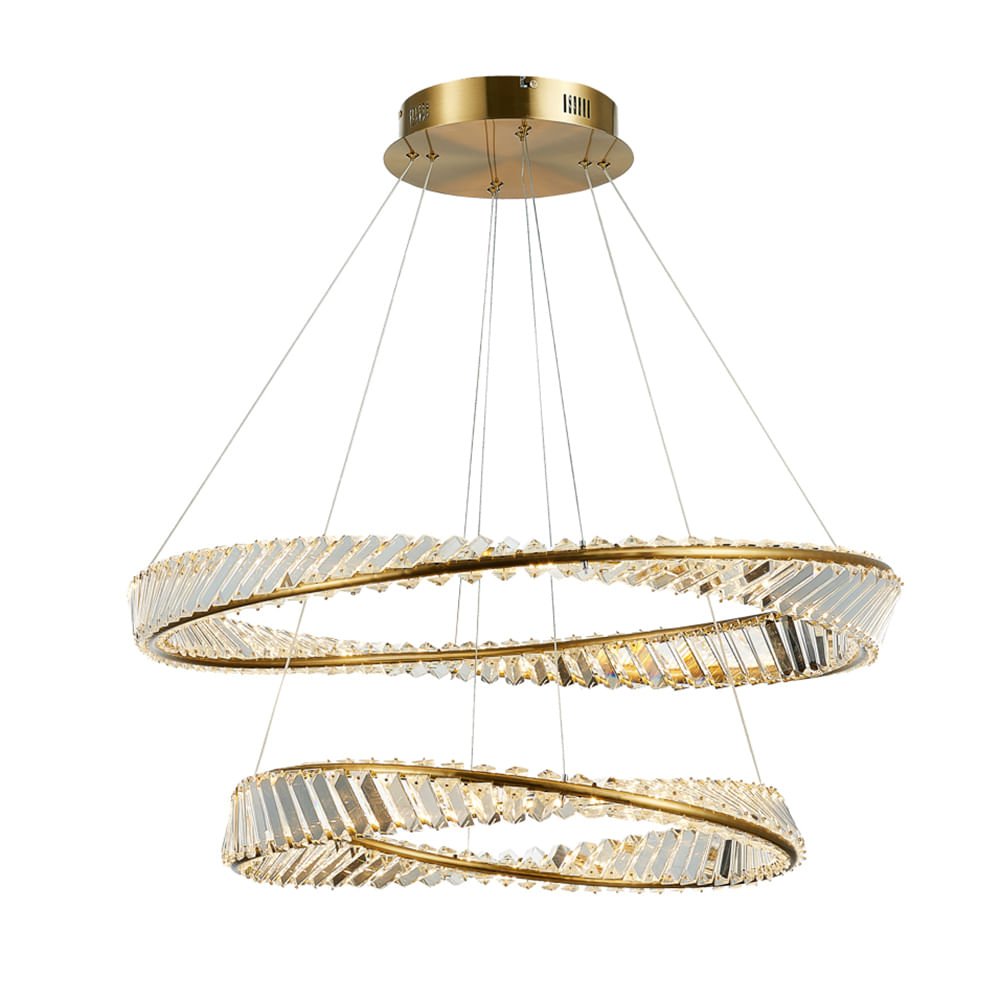 Pendente Inis Dourado 80cm 122w 3000k Led - Dw012l - Bella | MadeiraMadeira