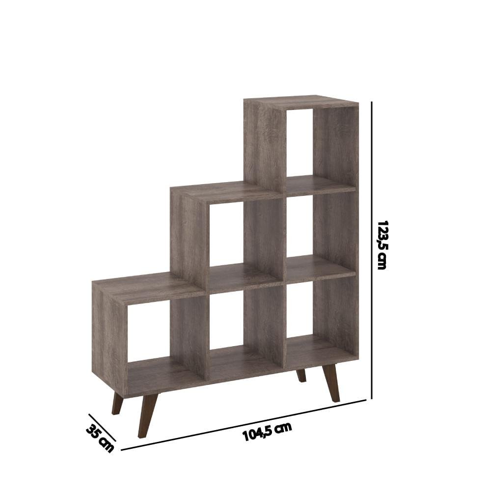 Estante em L com 6 Nichos - Rústico | MadeiraMadeira