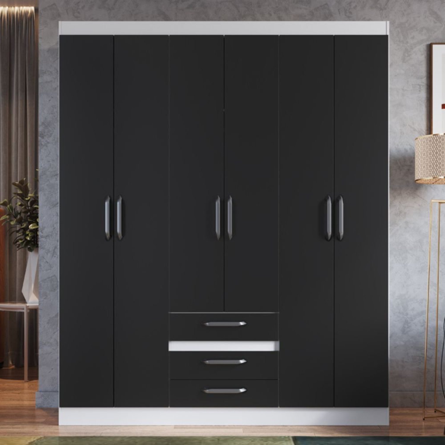 Guarda Roupa Casal 6 Portas 3 Gavetas | MadeiraMadeira