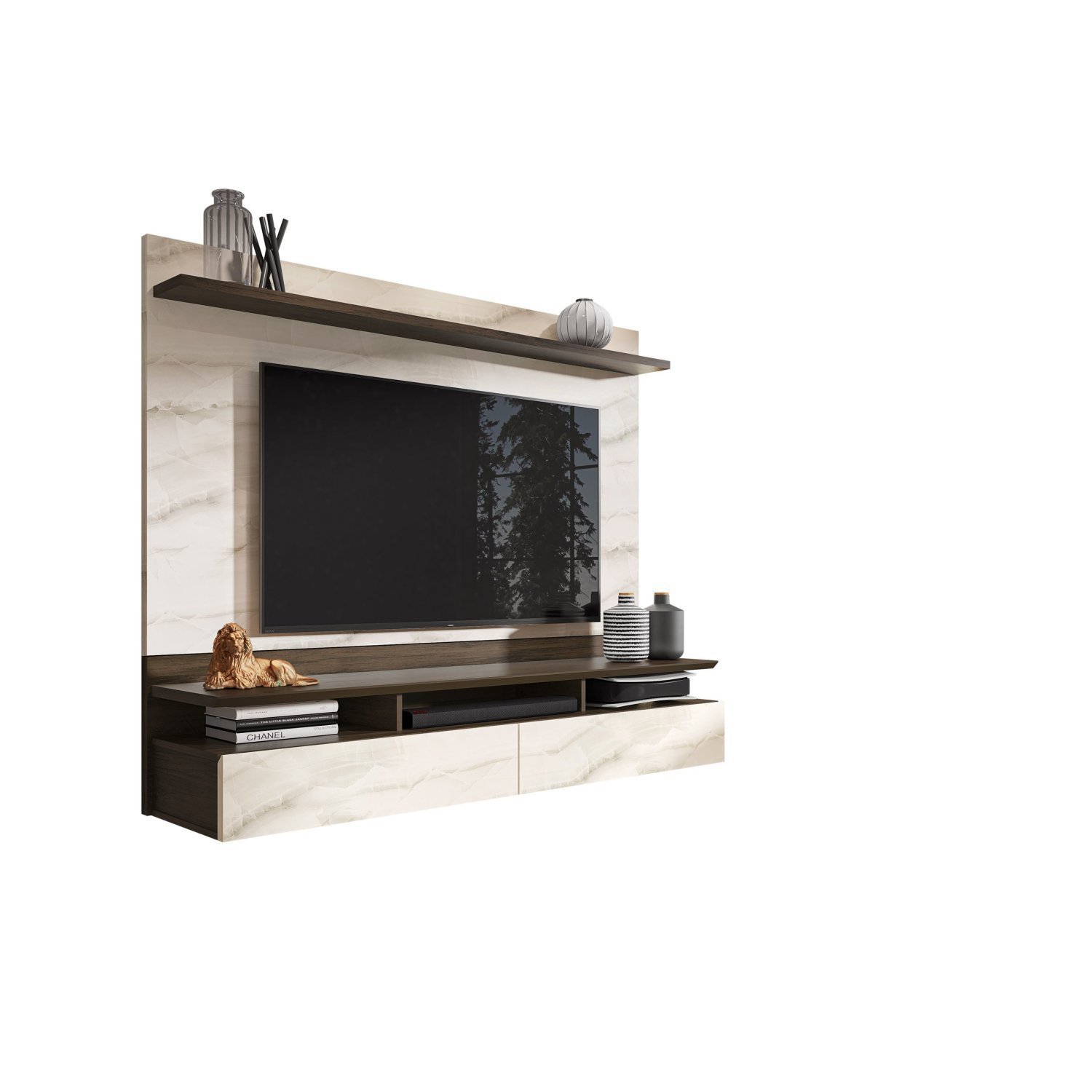 Painel Home Suspenso Para TV até 55 Polegadas Noruega Espresso Móveis ...