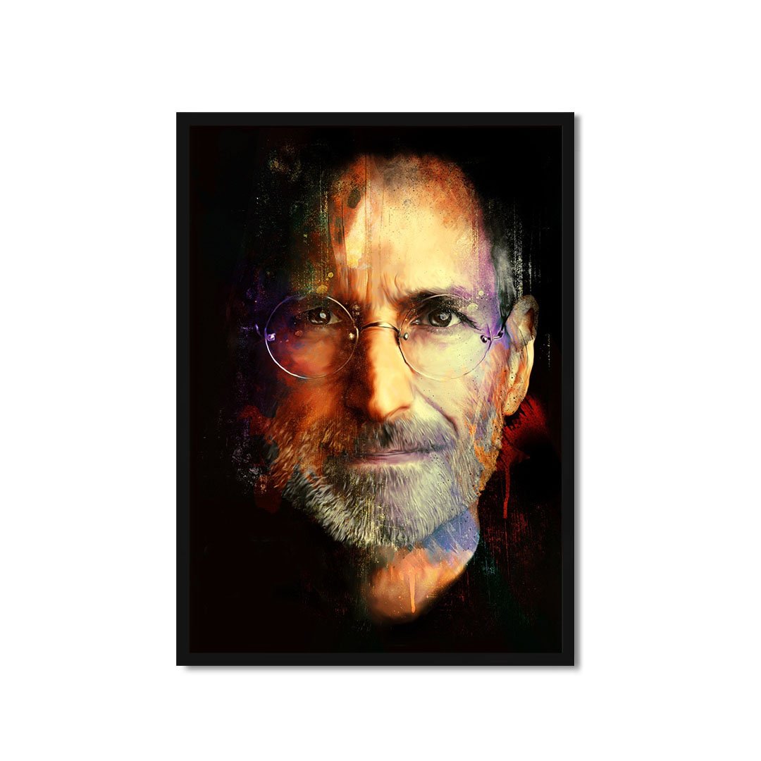 Quadro Decorativo Steve Jobs Color Paint Grafite Sala Quarto Escritório ...