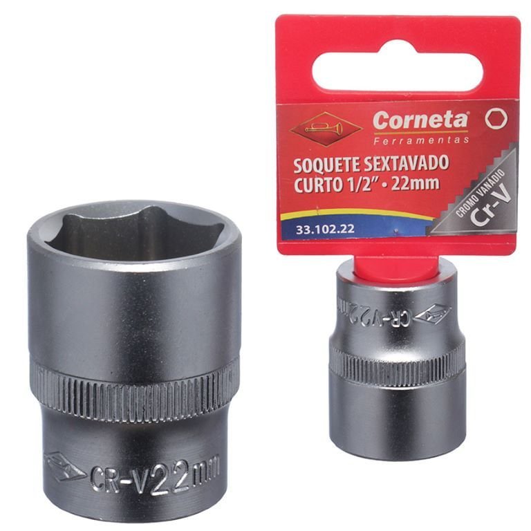 Soquete Sextavado Curto 1/2 22Mm Corneta | MadeiraMadeira