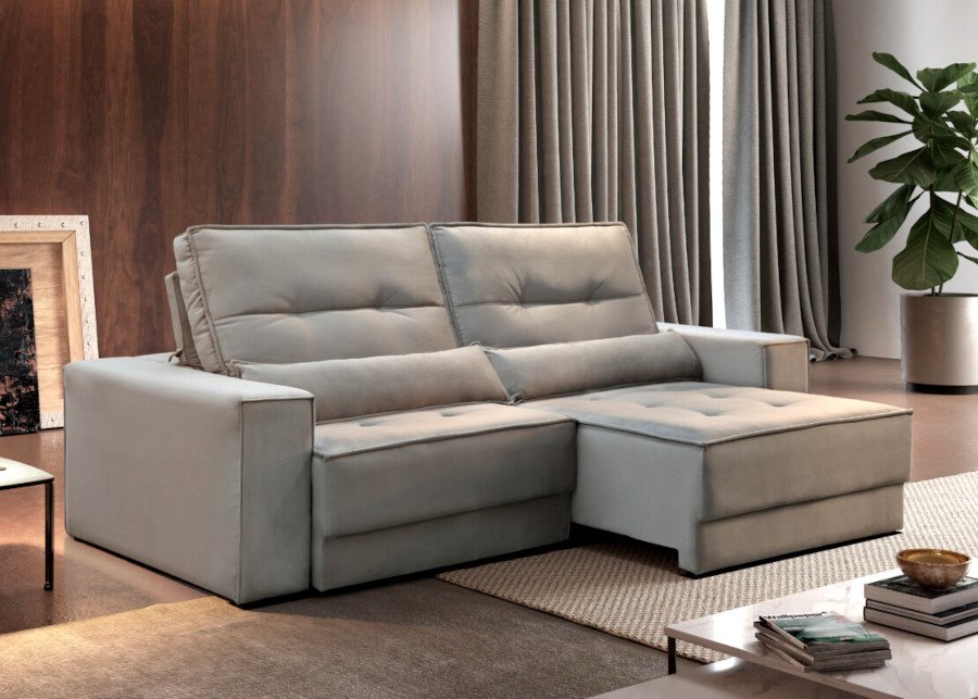 Sofá Retrátil e Reclinável Ref.661 Rondomóveis (escolha a Cor e Tamanho) | MadeiraMadeira