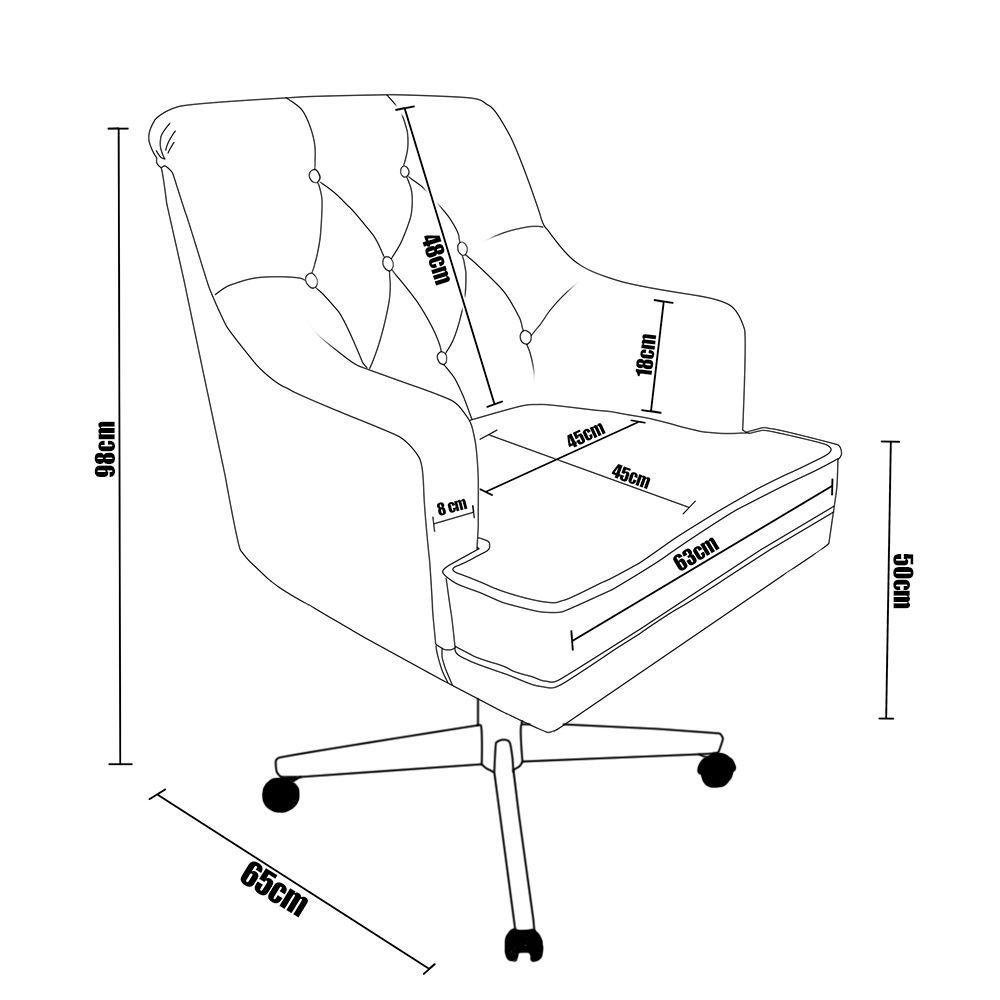 Poltrona Com Rodizio Paris Retro Suede Bege Rosado - Dominic Decor ...