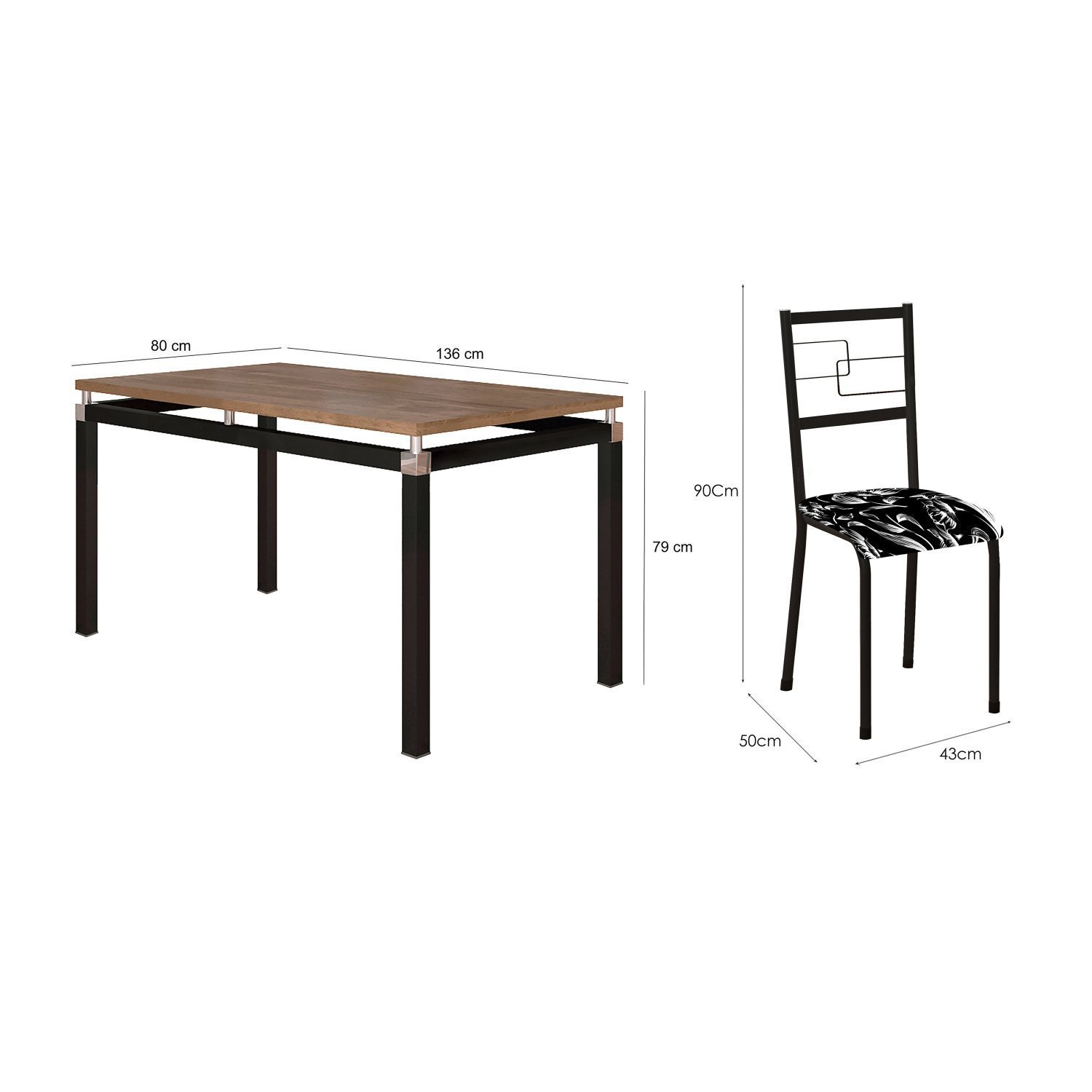 Conjunto Sala de Jantar Tubular Mesa Copenhague com 6 Cadeiras ...