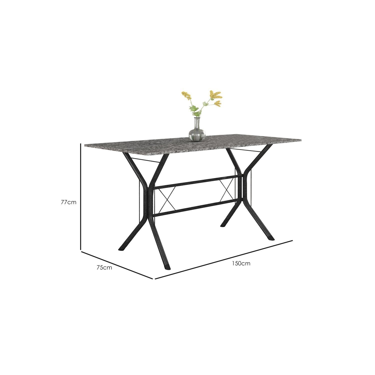 Conjunto Sala de Jantar Tubular Mesa Brasilia com 6 Cadeiras New Lisboa ...