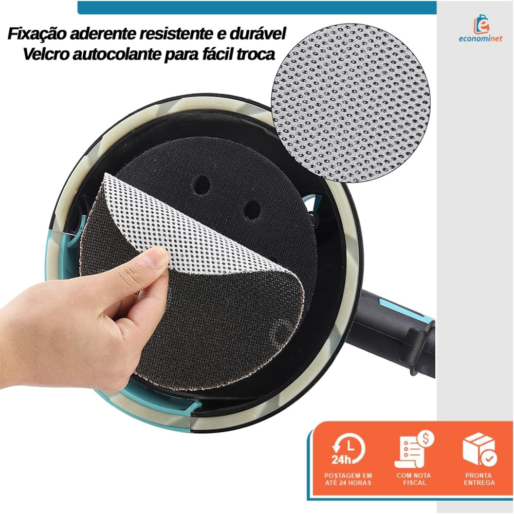 Kit 10 Disco de Lixa Abrasivo Telado com Velcro Lixadeiras 225mm Grão ...