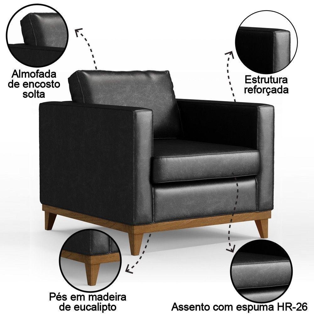 Kit 2 Poltronas Decorativas Jane D05 Preto | MadeiraMadeira