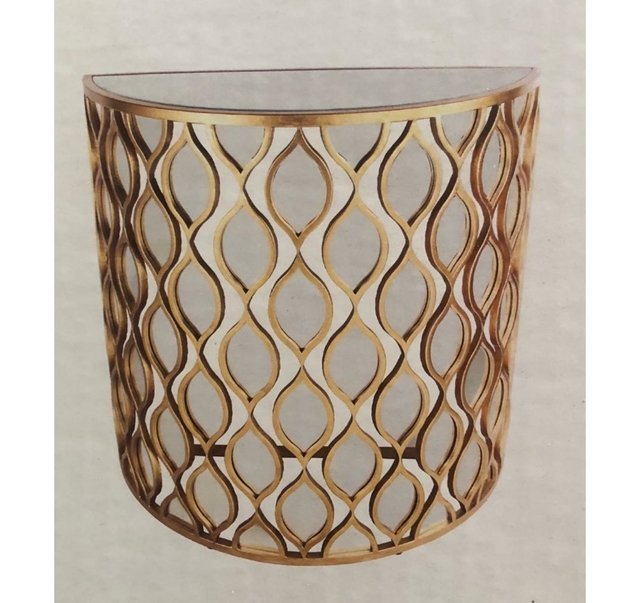 Aparador Moderno Meia Lua Espelhado Metal Dourado Formosa | MadeiraMadeira