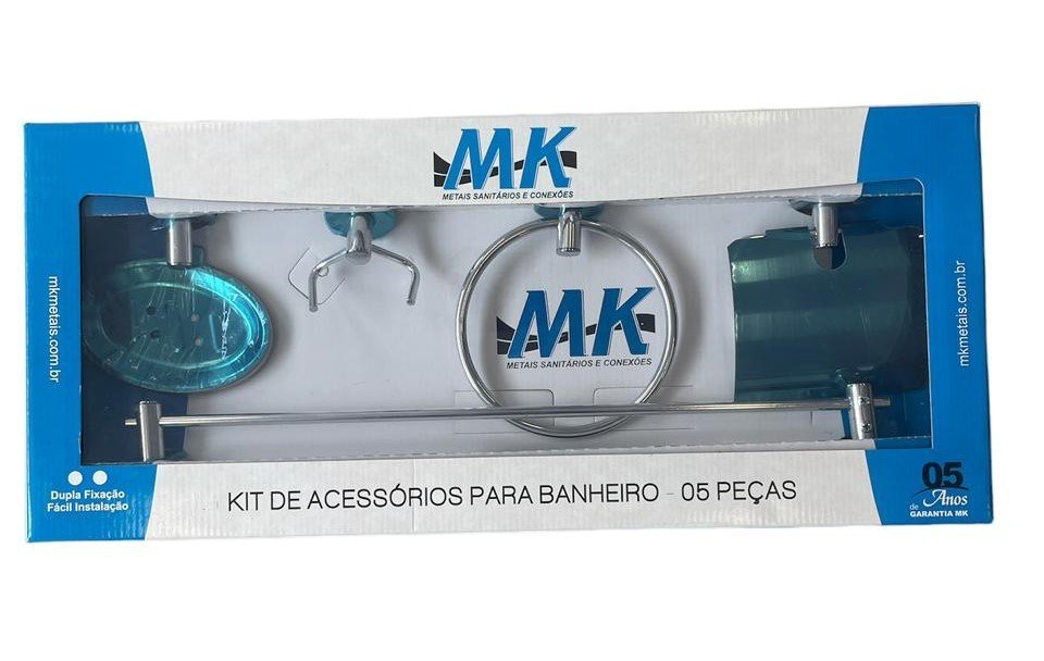 Kit Acessórios Mk para Banheiro 5 Peças Max Cromado C10 Max 5 Peças ...