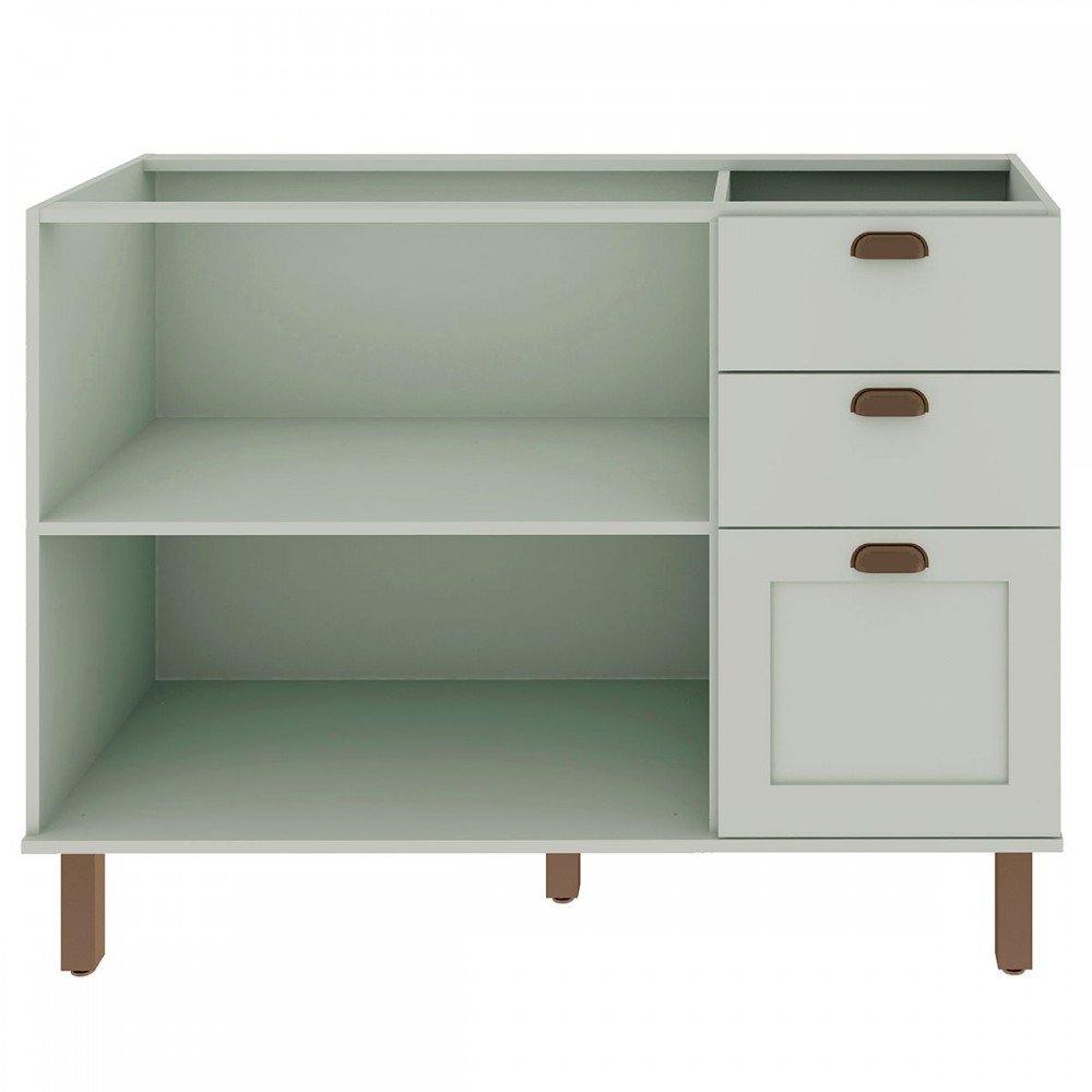 Balcão de Cozinha 2 Portas 3 Gavetas Verde Mint 1532 - Genialflex ...