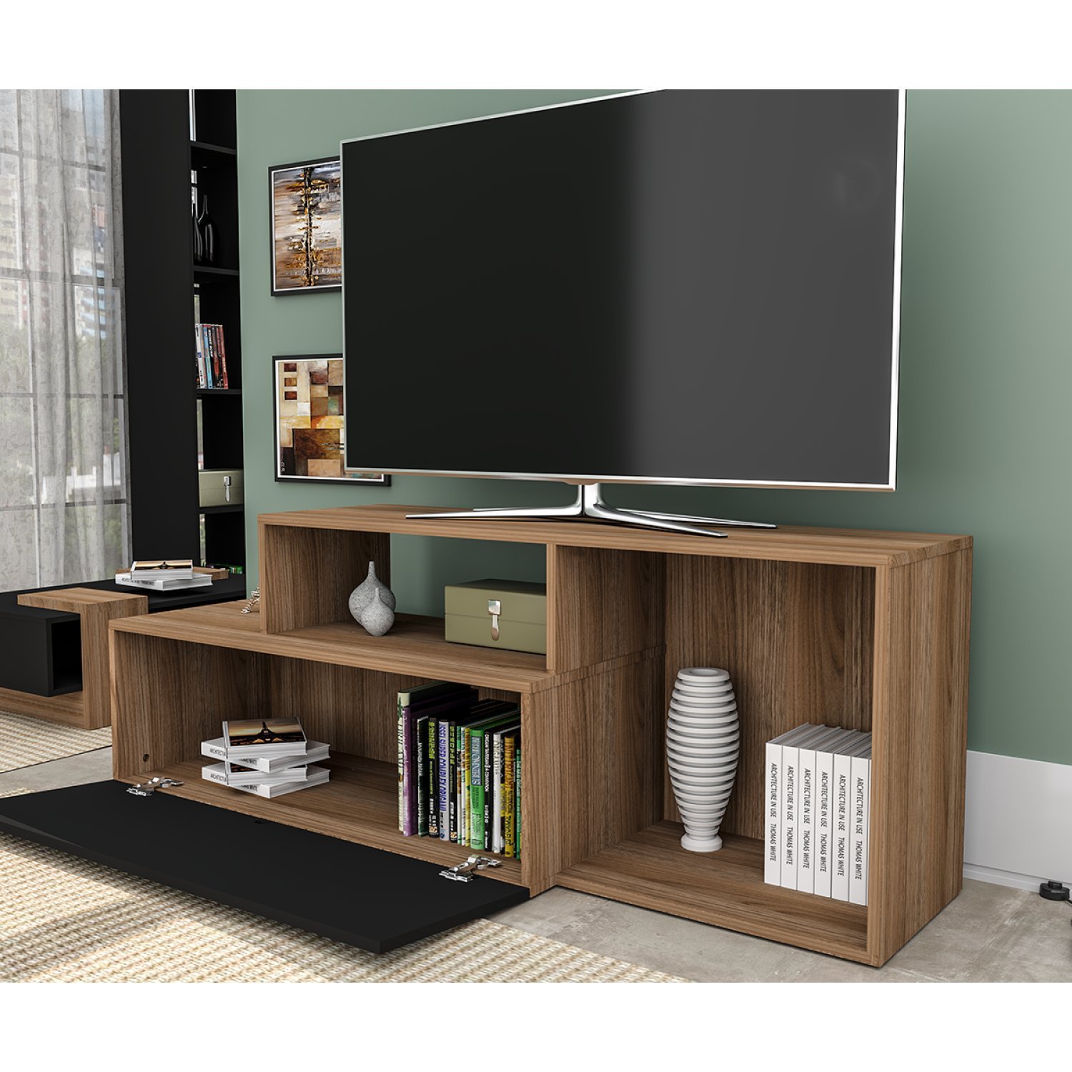 Rack com Nichos para TV de 43 Polegadas Linea | MadeiraMadeira