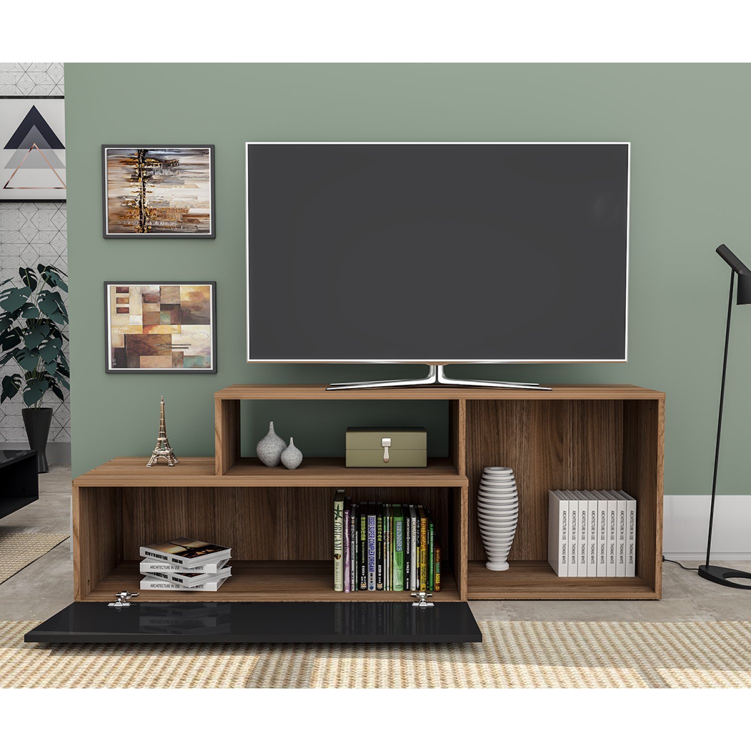 Rack com Nichos para TV de 43 Polegadas Linea | MadeiraMadeira