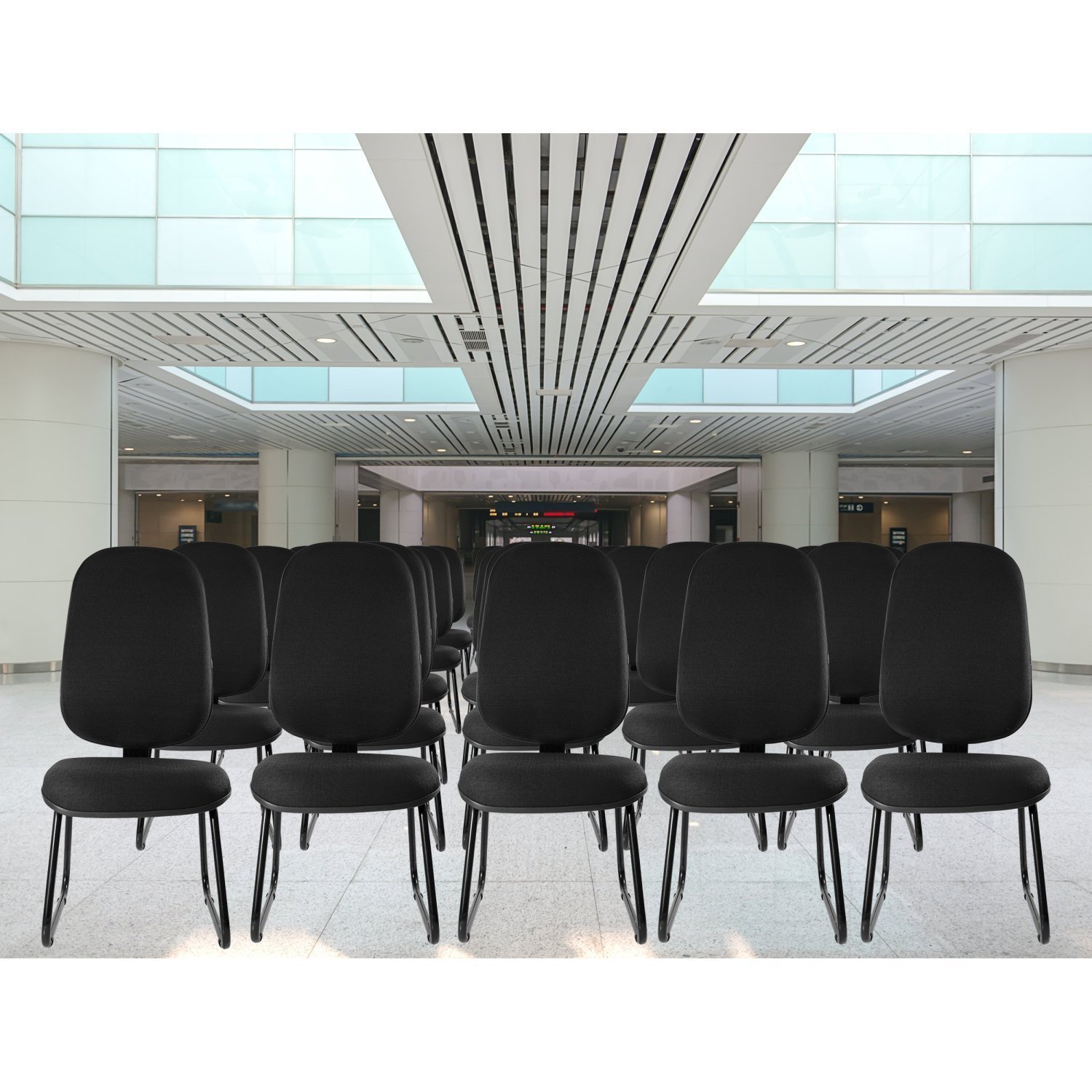 Cadeira Escritório Interlocutor Base Fixa Sky Metal Wood Design ...